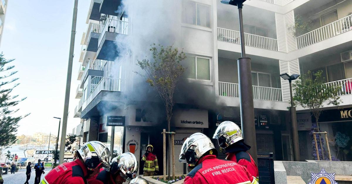 Fire breaks out at Bisazza Street shop in Sliema, neighbours evacuated