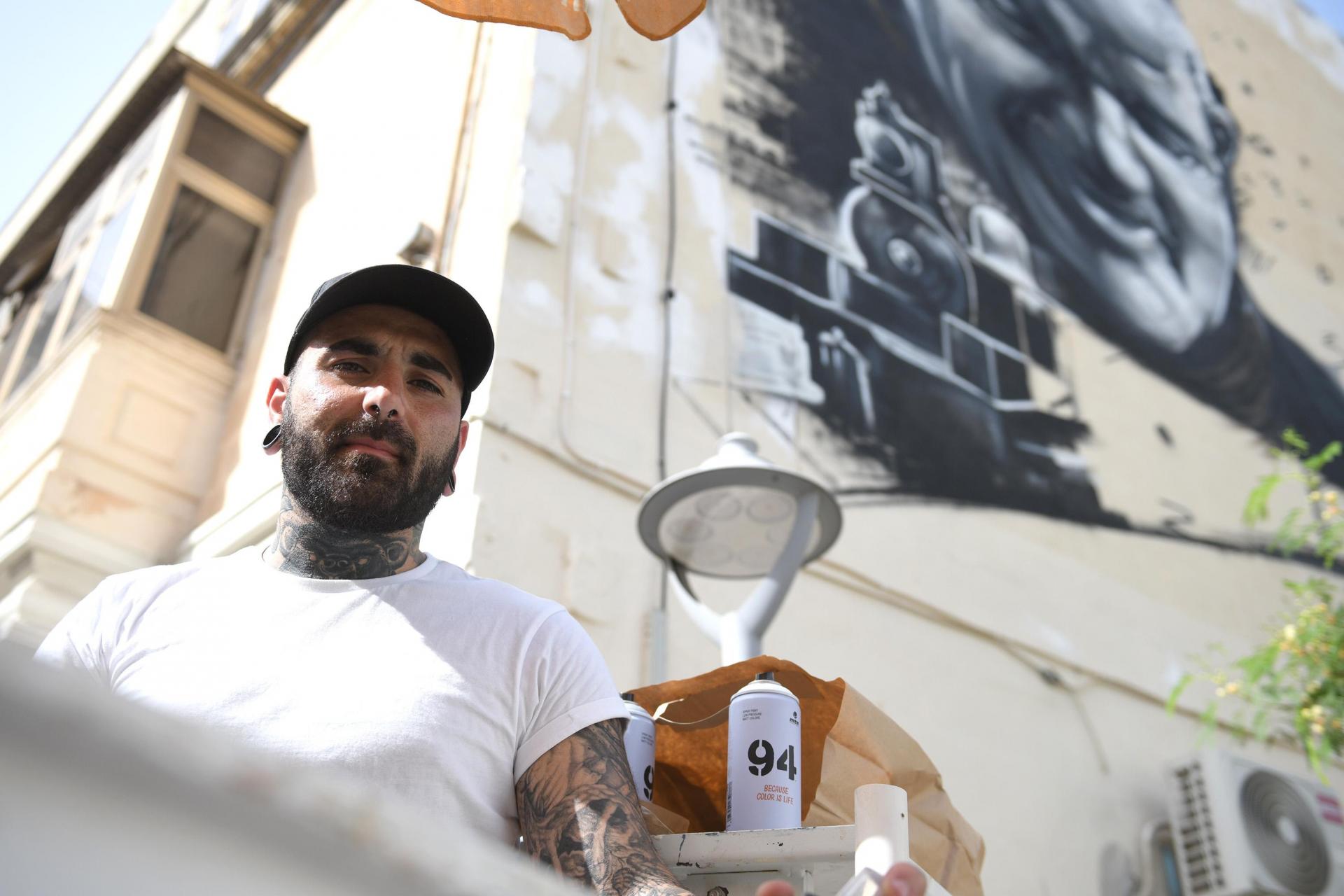 A Ħamrun wall gets a saintly mural makeover