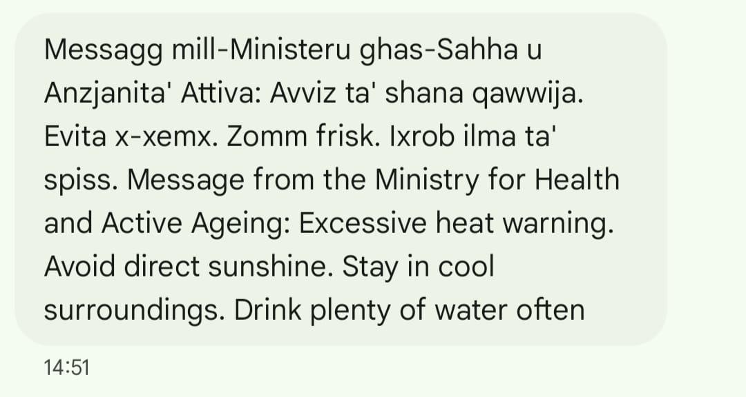 Public to start receiving SMS warnings of heatwaves