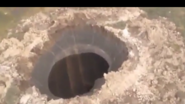 Mystery 100-metre-wide hole appears at Russia's 'world's end'