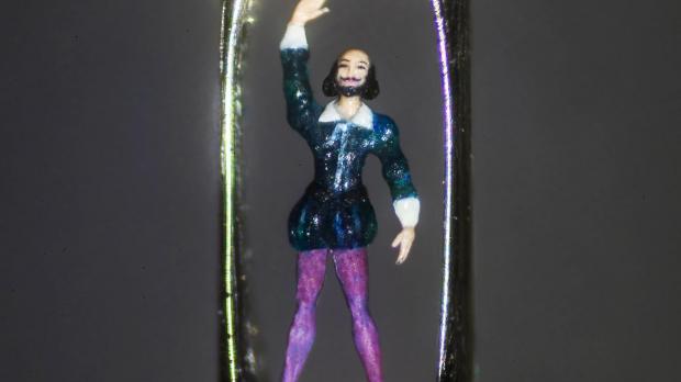 Tiny Shakespeare sculpture makes its mark for anniversary of Bard's death
