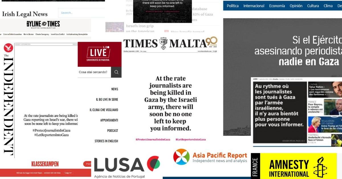 250 news outlets worldwide condemn ‘massacre’ of journalists in Gaza