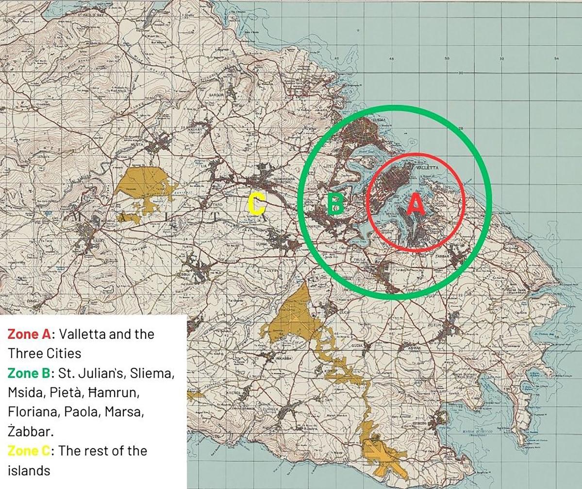 Air raid shelter construction in Malta, 1935-1942