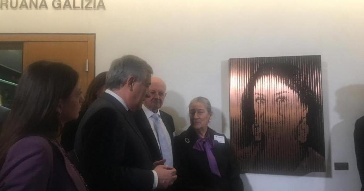 Caruana Galizia portrait unveiled at European Parliament