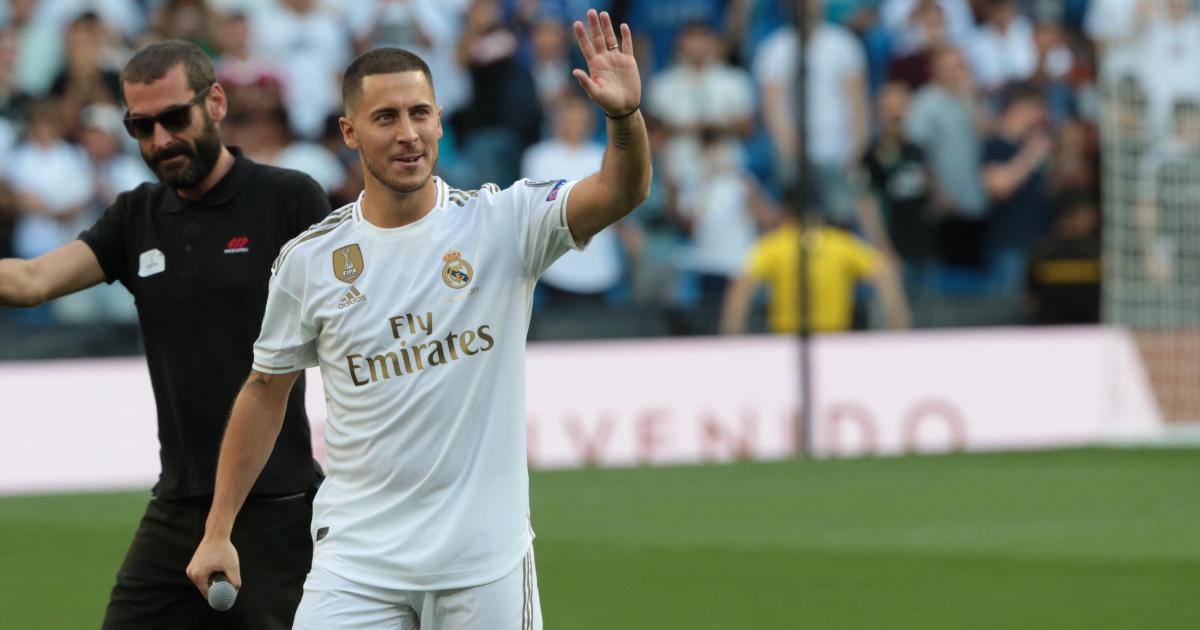 Watch: Hazard unveiled to 50,000 Real Madrid fans at Santiago Bernabeu