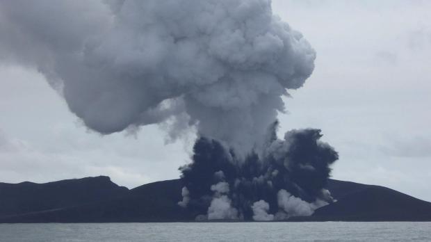 Volcano eruption creates new island