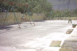 Dilapidated children's playground
