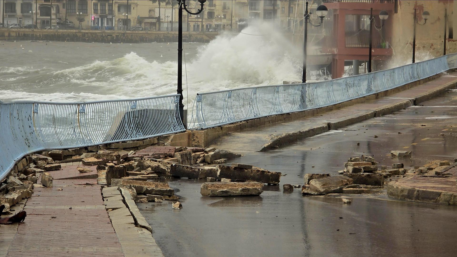In pictures: Storm Harry's trail of damage across Malta