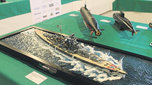 Scale model exhibition of ships and warplanes