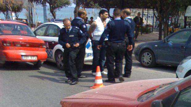 Wanted man caught after police car chase