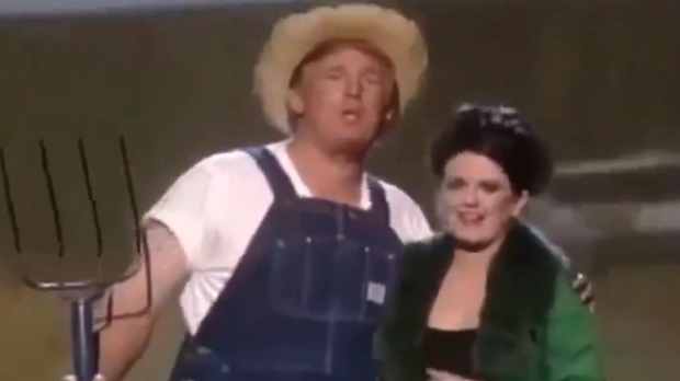 Green Acres: 'Farmer' Trump sings country in video post