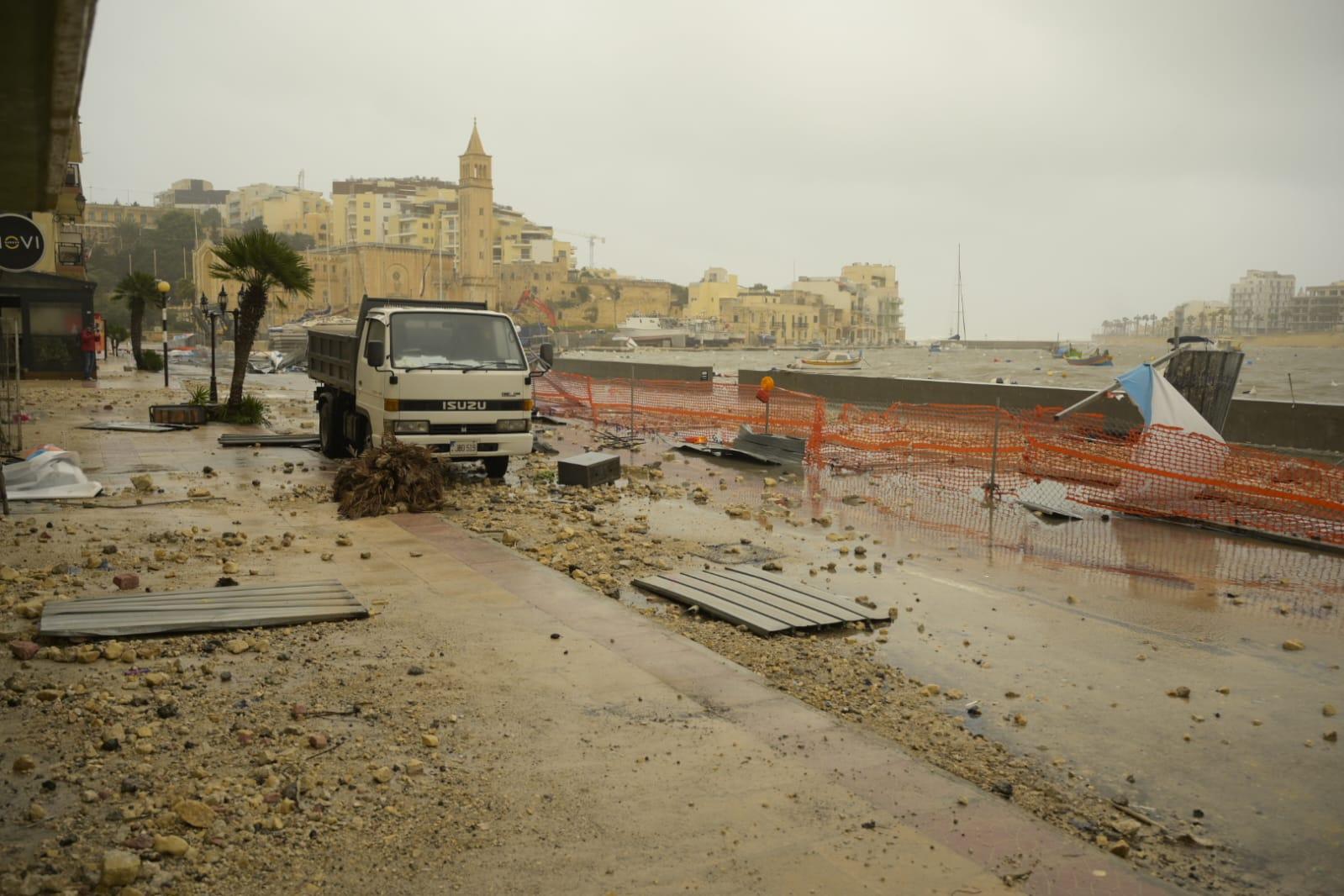 In pictures: Storm Harry's trail of damage across Malta