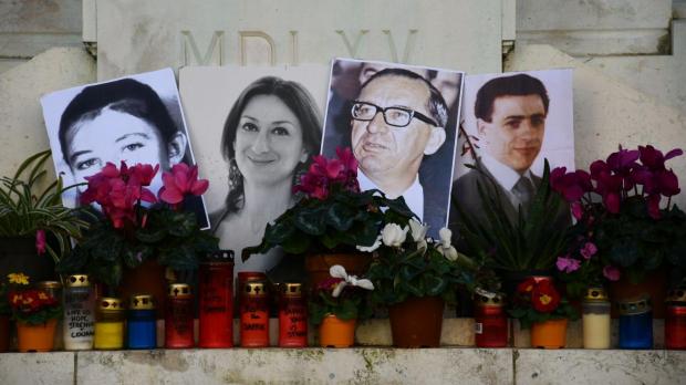 Photos of Mintoff, Raymond Caruana, Karin Grech placed on Caruana ...
