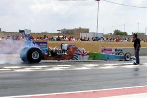 Record for Supra-powered dragster at Raceway