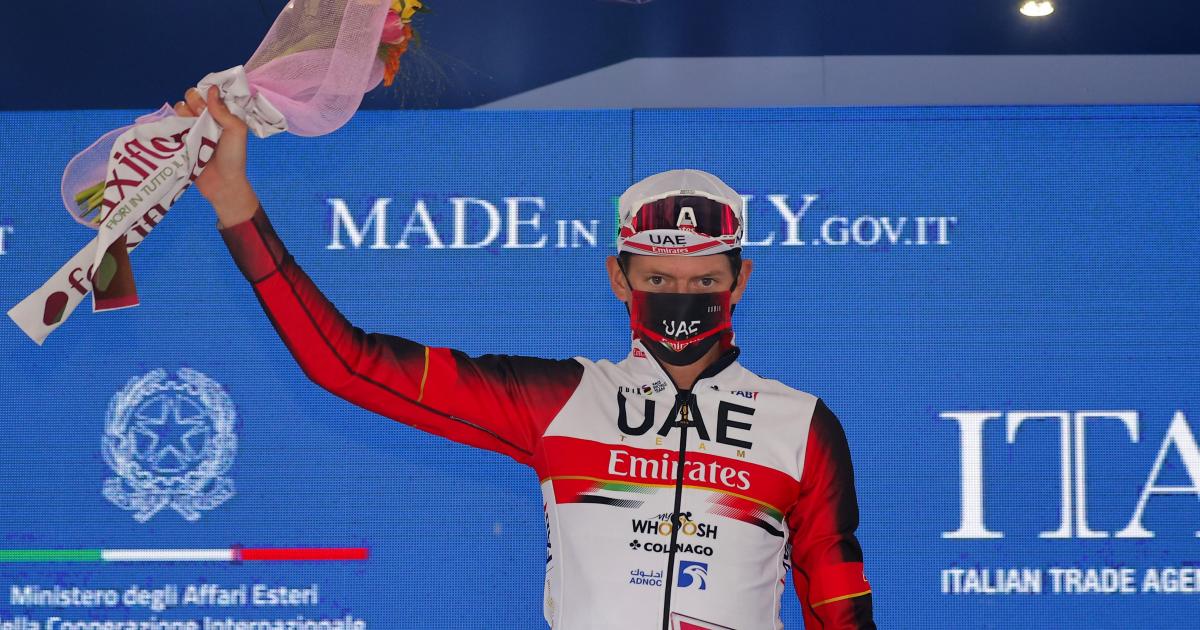 Dombrowski wins Giro fourth stage, De Marchi takes pink jersey