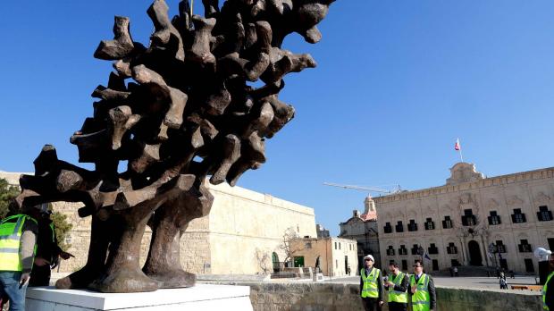 'Flame that never dies' monument at Castille Square