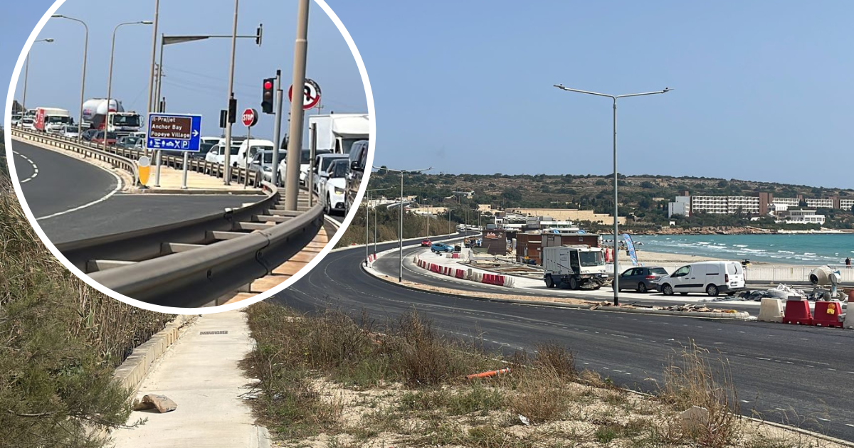 Traffic stuck in Mellieħa as motorists wait for Għadira's new asphalt ...
