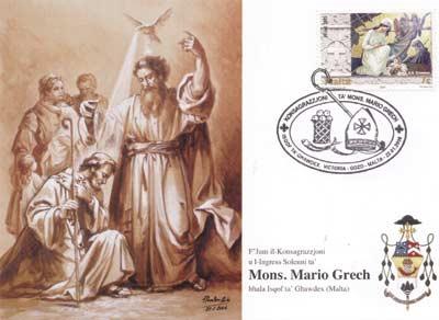 Hand-stamp marks bishop's installation