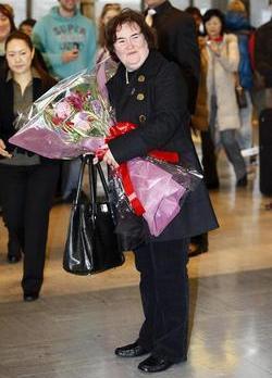 Boyle arrives for Japan TV show