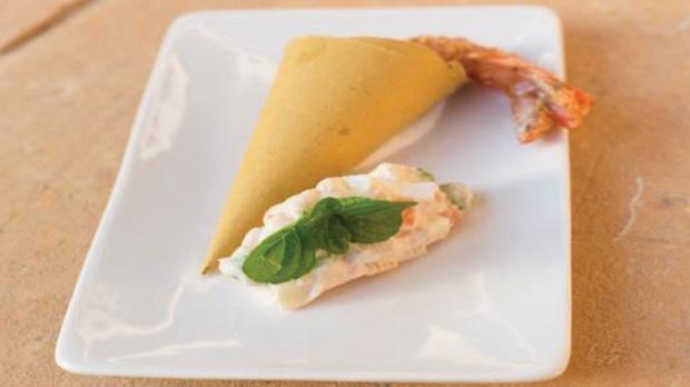 Red prawn quenelles