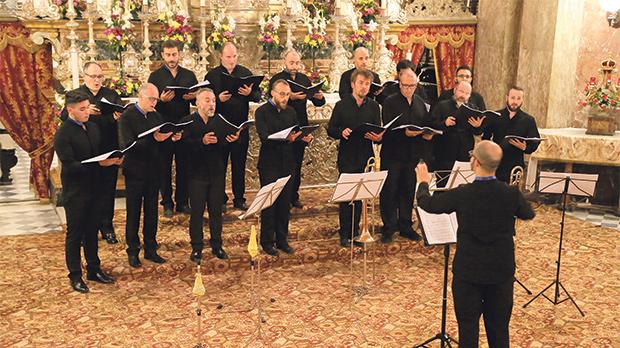 All-male choir in concert