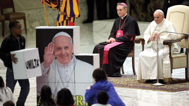 Pope given early birthday cake